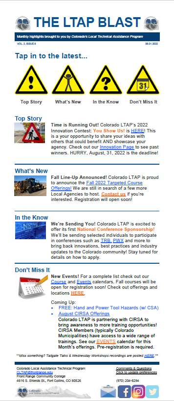 Information Exchange - LTAP Colorado Local Technical Assistance Program